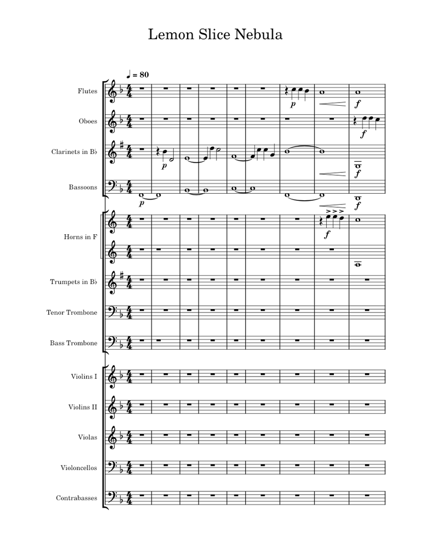 Lemon Slice Nebula Sheet music for Trombone tenor, Trombone bass, Flute, Oboe & more instruments ...