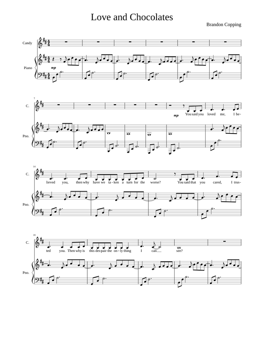 Love and Chocolates Sheet music for Piano (Solo) | Musescore.com