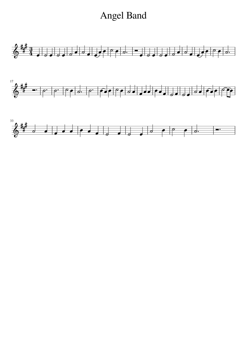 Angel Band Sheet music for Piano (Solo) | Musescore.com