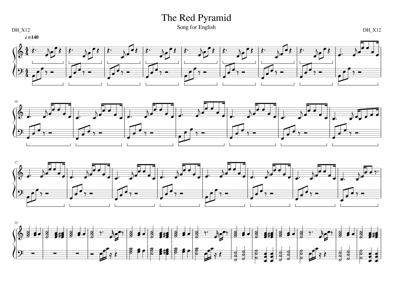 The Red Pyramid Sheet Music for Piano (Solo) Easy | MuseScore.com