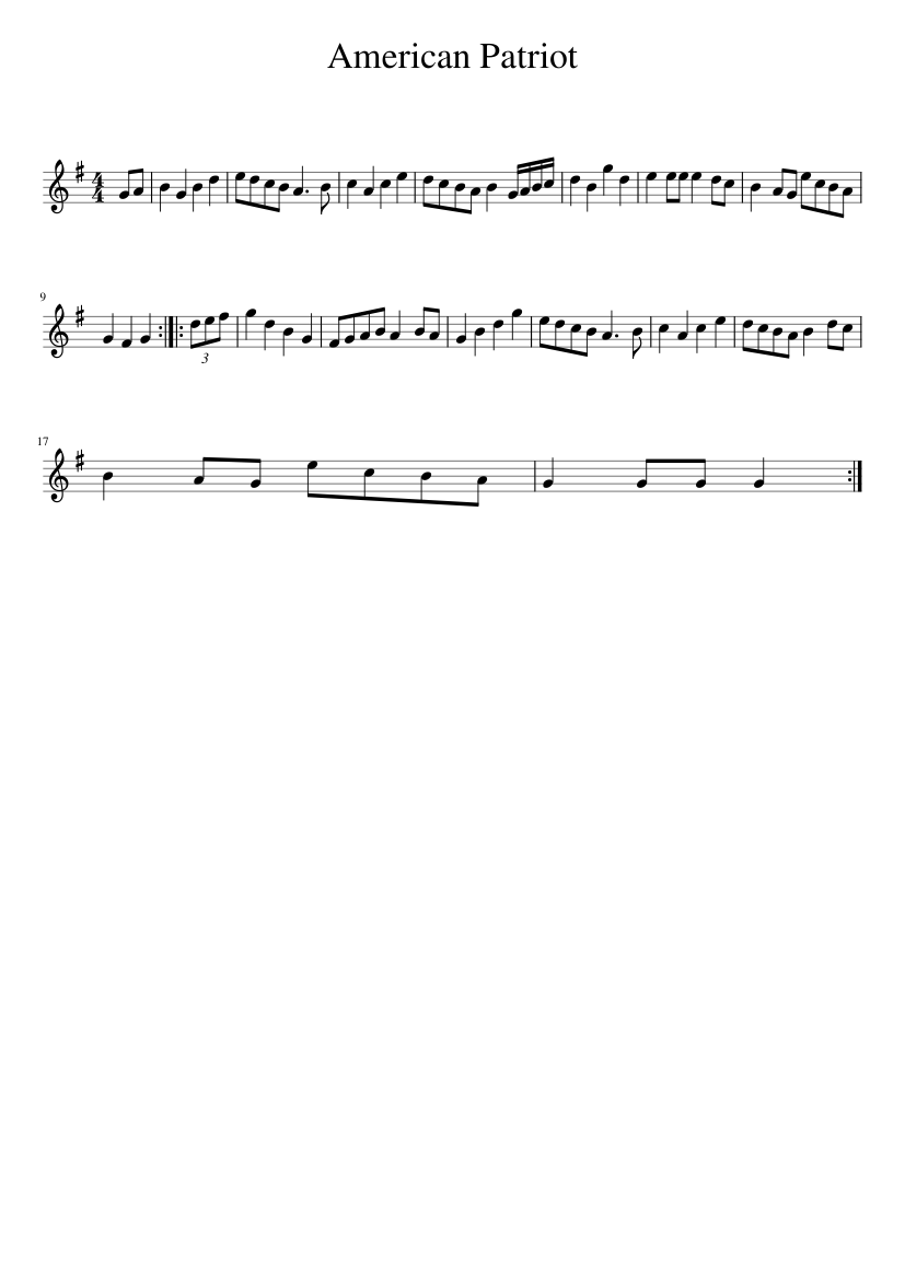 American Patriot Sheet music for Flute piccolo (Solo) | Musescore.com