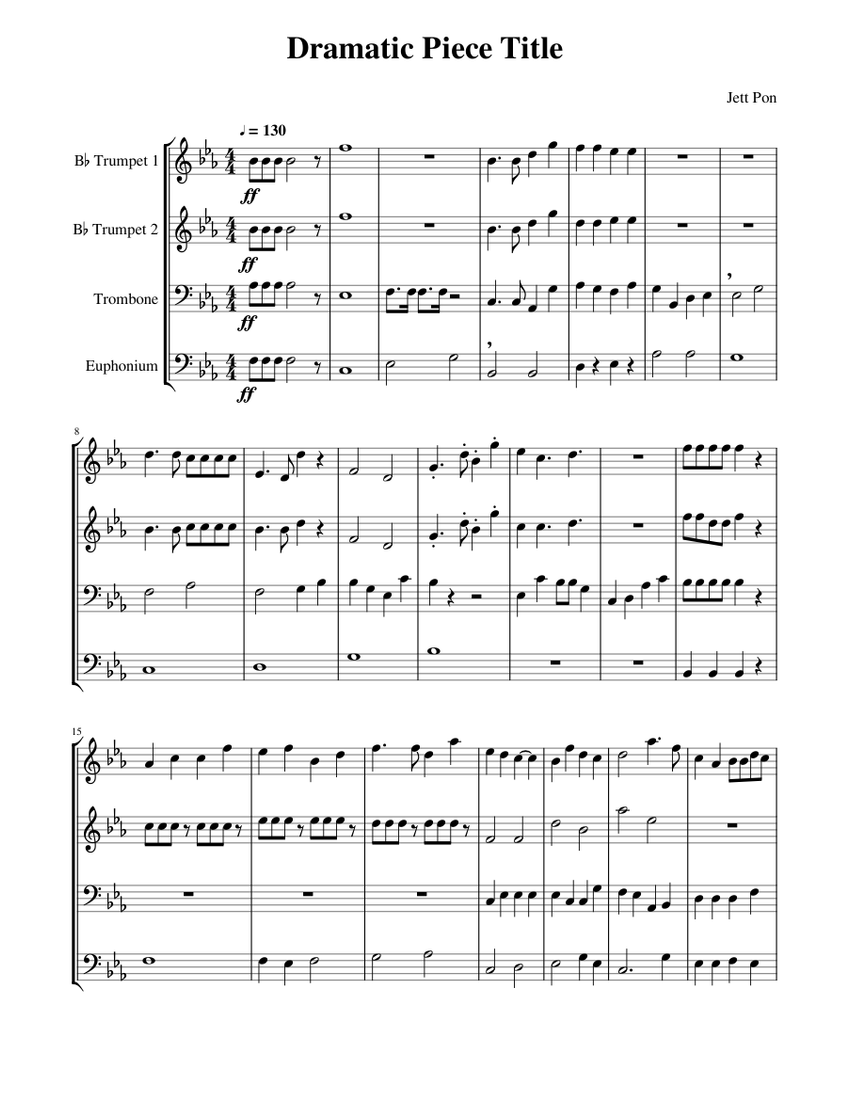 Dramatic Piece Title final Sheet music for Trombone, Tuba, Trumpet in b ...