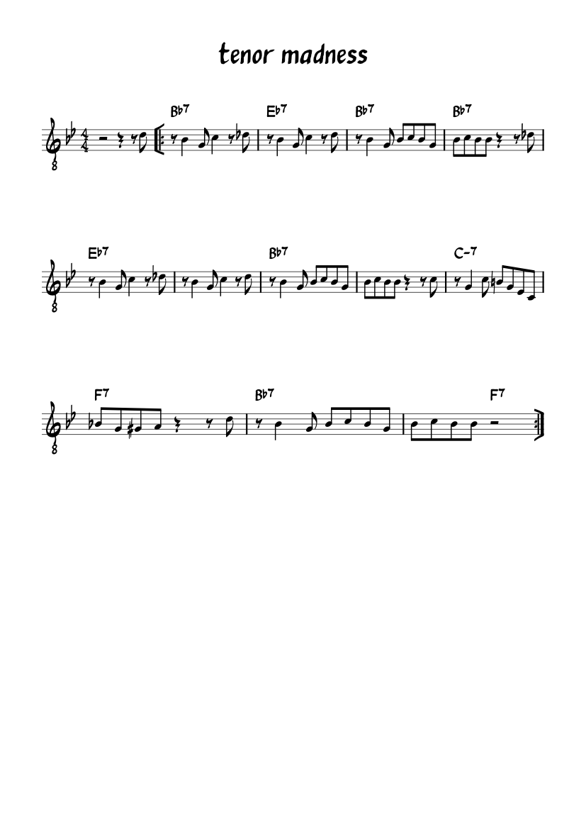 Tenor madness – Sonny Rollins tenor madness c Sheet Music for Guitar ...