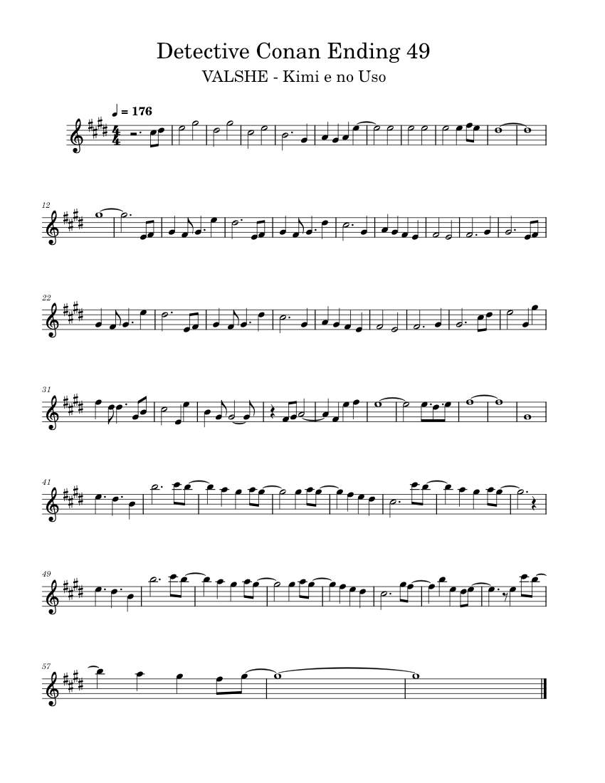 Detective Conan Ending 49 Sheet music for Flute (Solo) | Musescore.com