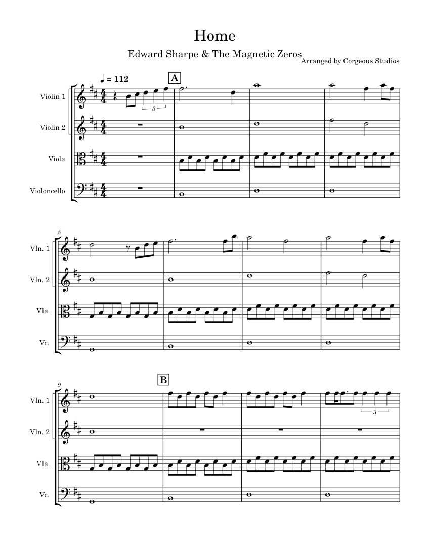 Home – Edward Sharpe and the Magnetic Zeros Sheet music for Violin ...