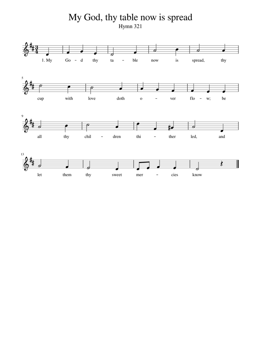 My God, thy table now is spread by M&R - piano tutorial