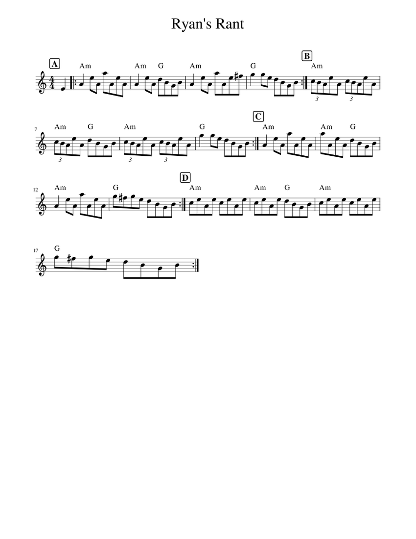 Ryan's Rant Sheet music for Piano (Solo) | Musescore.com