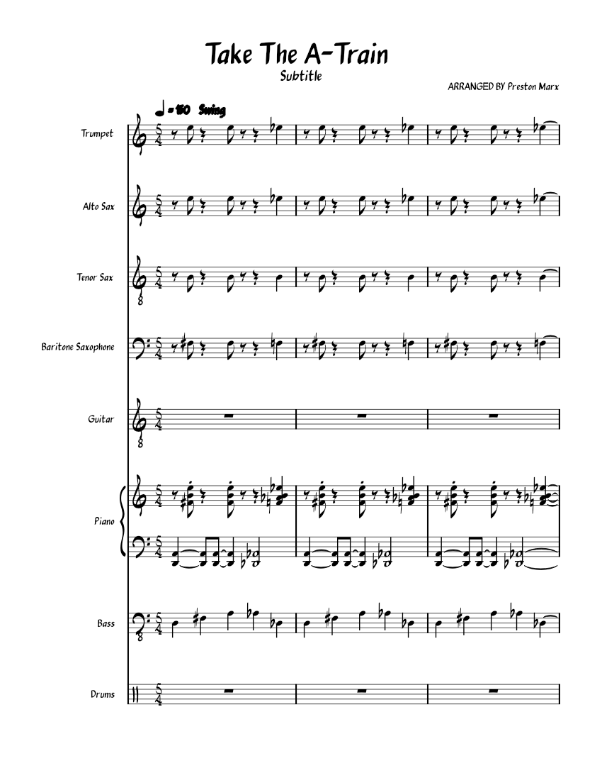 Take The A Train - Duke Ellington Sheet music for Piano, Saxophone alto ...