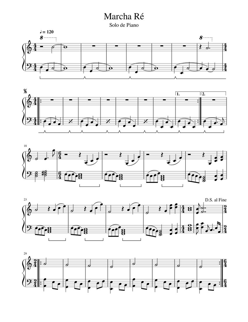 Marcha Re Sheet music for Piano (Solo) | Musescore.com