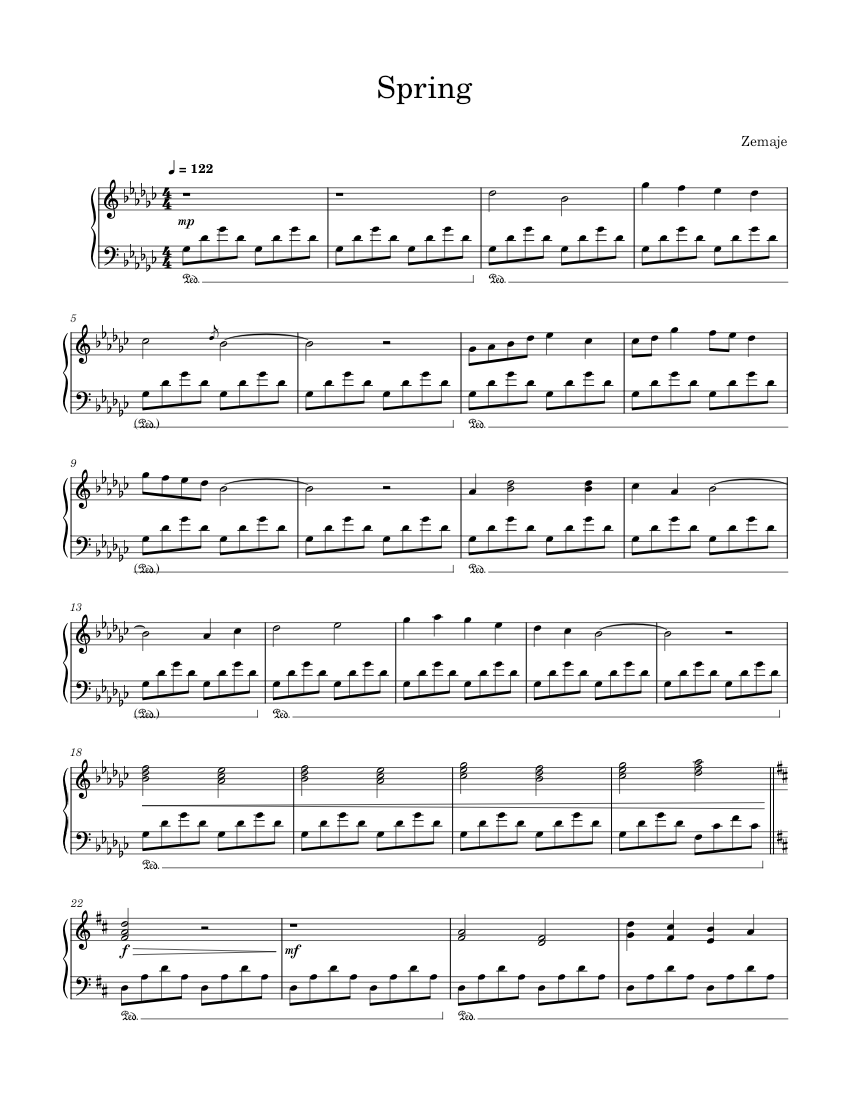 Spring Sheet music for Piano (Solo) Easy | Musescore.com