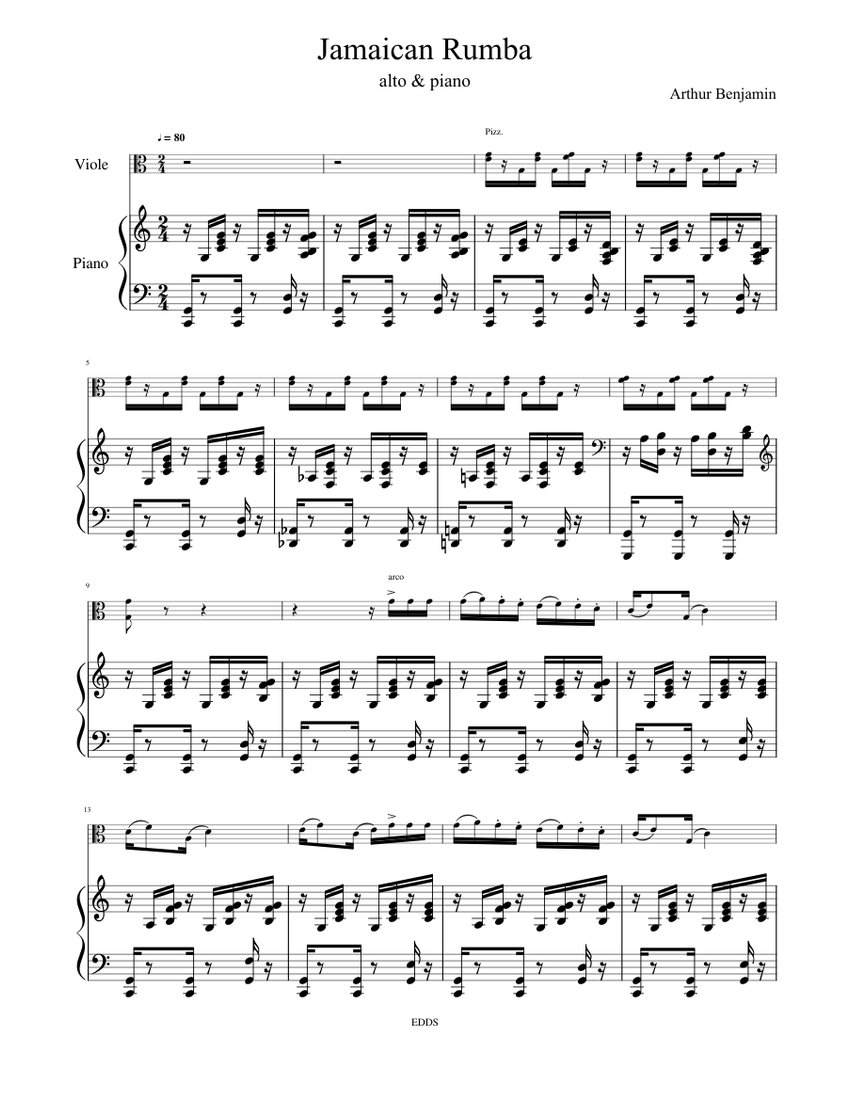 Jamaican Rumba Sheet music for Piano (Solo) | Musescore.com