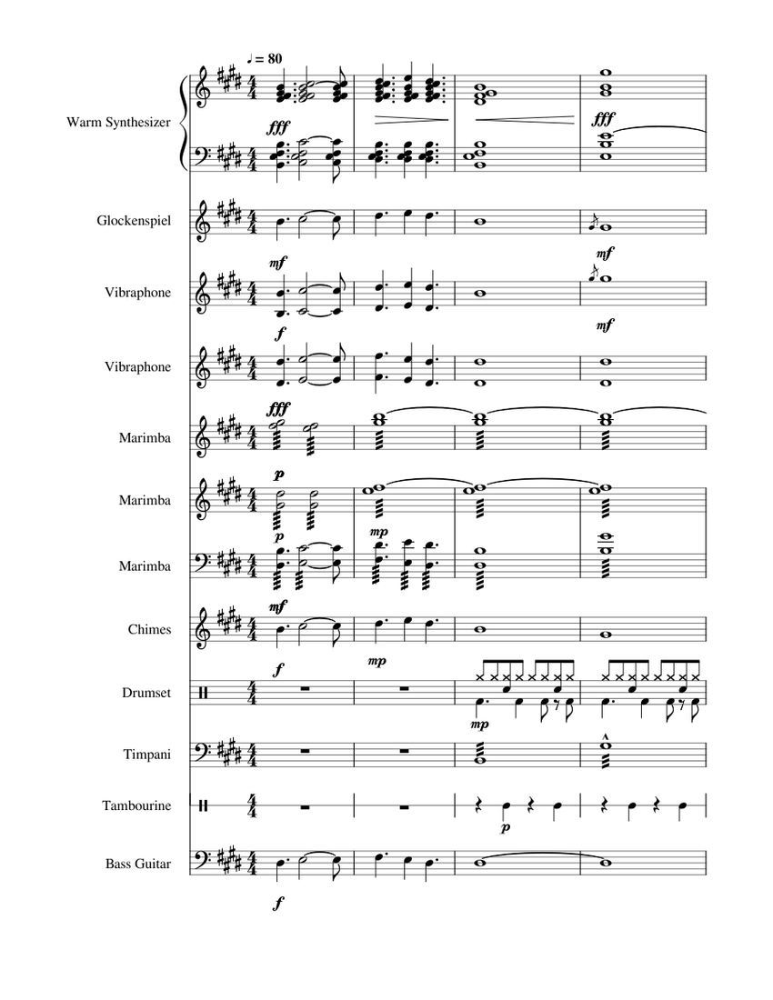 Bruhhhh Sheet music for Tambourine, Timpani, Vibraphone, Glockenspiel & more instruments ...