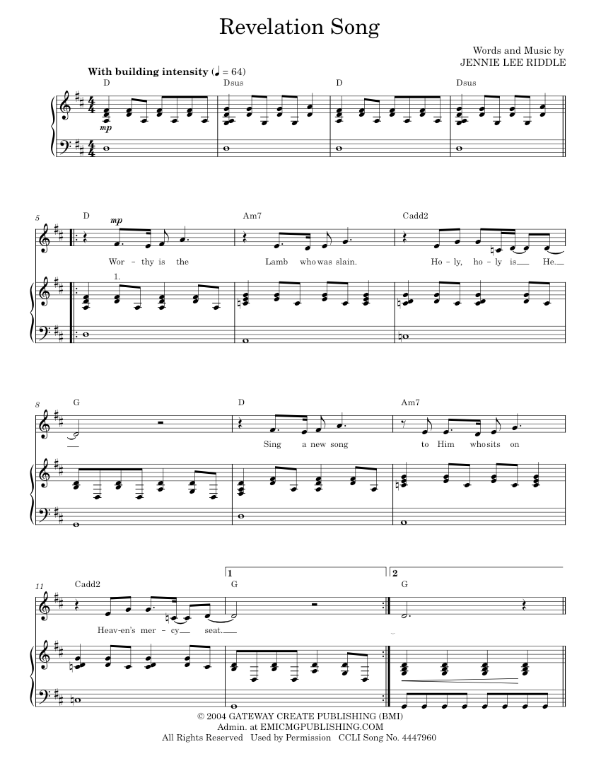 Play Official version of Revelation song Sheet Music by Phillips, Craig ...
