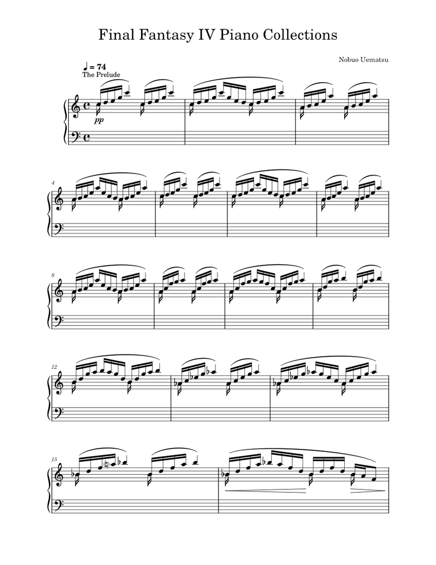 Final Fantasy IV Piano Collection Sheet music for Piano (Solo ...