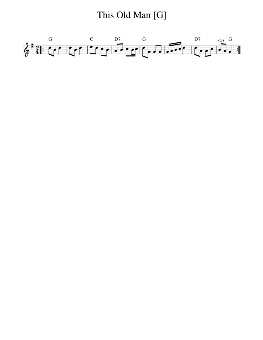 This Old Man Sheet music for Piano (Solo) Easy | Musescore.com