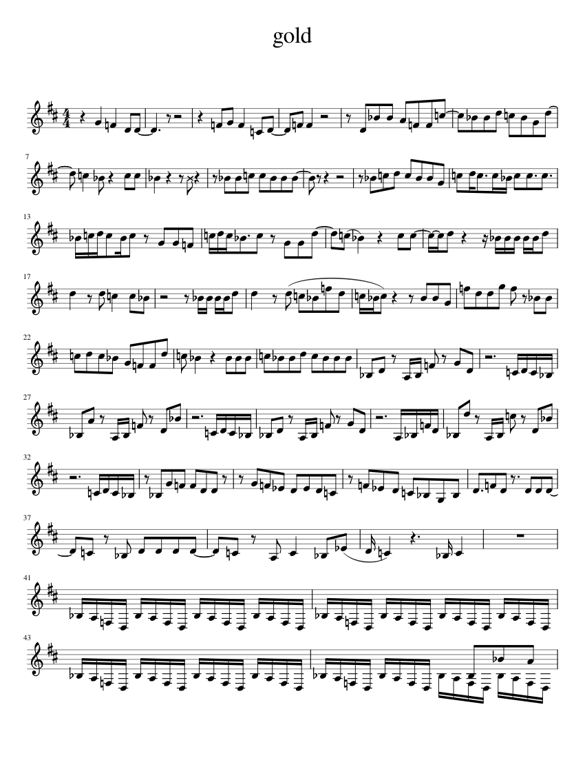 gold Sheet music for Trumpet in b-flat (Solo) | Musescore.com