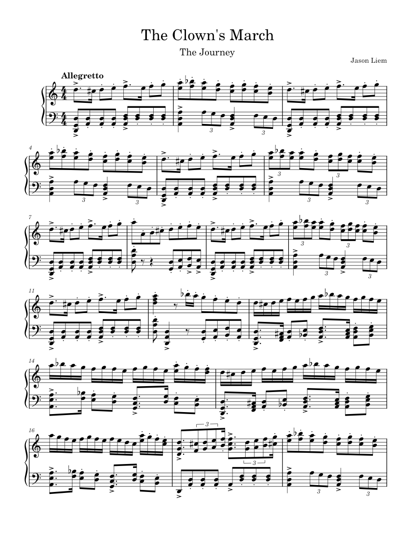 The Clown's March Sheet music for Piano (Solo) | Musescore.com
