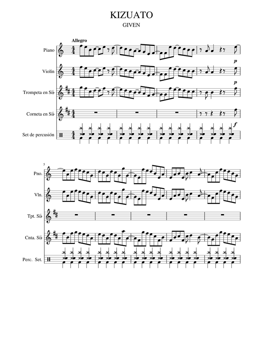 GIVEN opening - piano tutorial