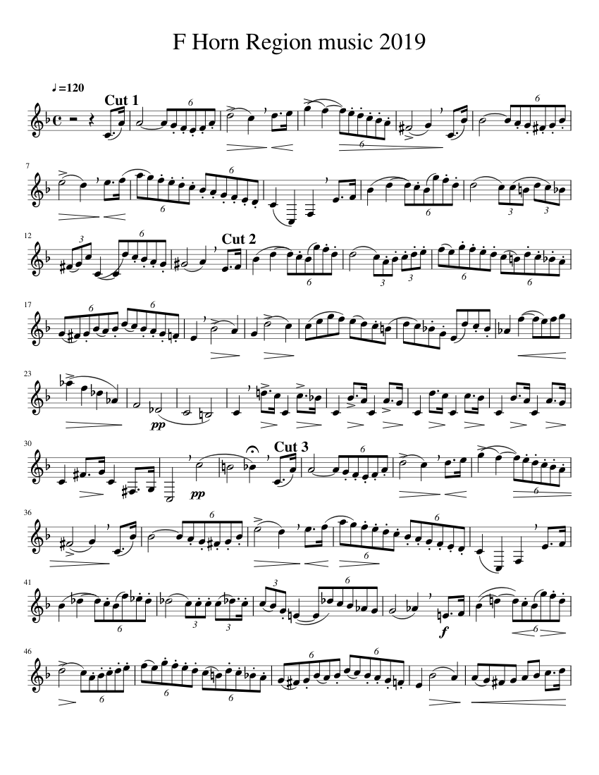 French Horn All State 2019 (1 and 2) Sheet music for French horn ...
