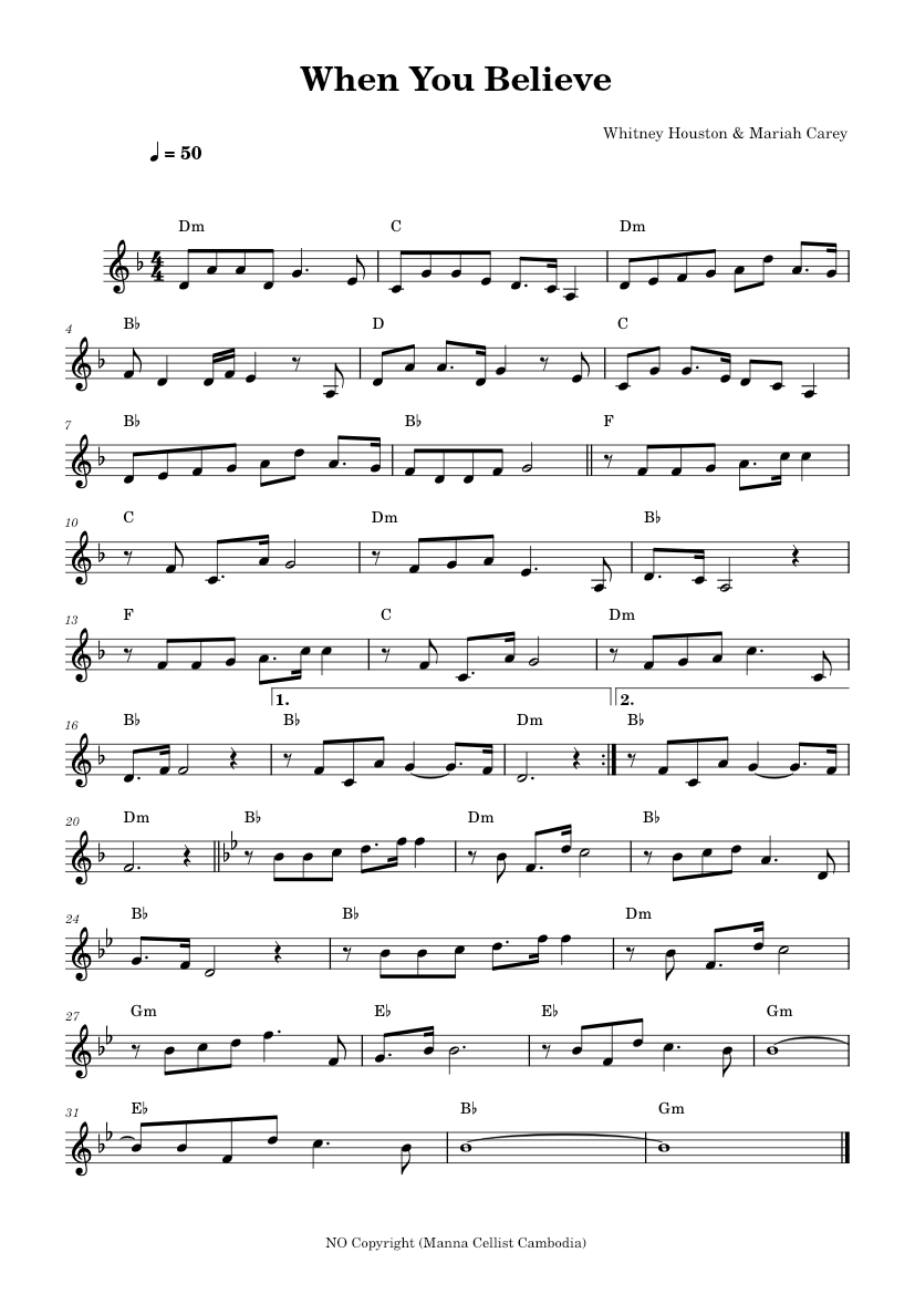 When You Believe (From The Prince Of Egypt) – Whitney Houston and ...