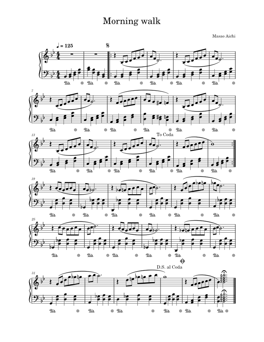 Morning walk Sheet music for Piano (Solo) Easy | Musescore.com