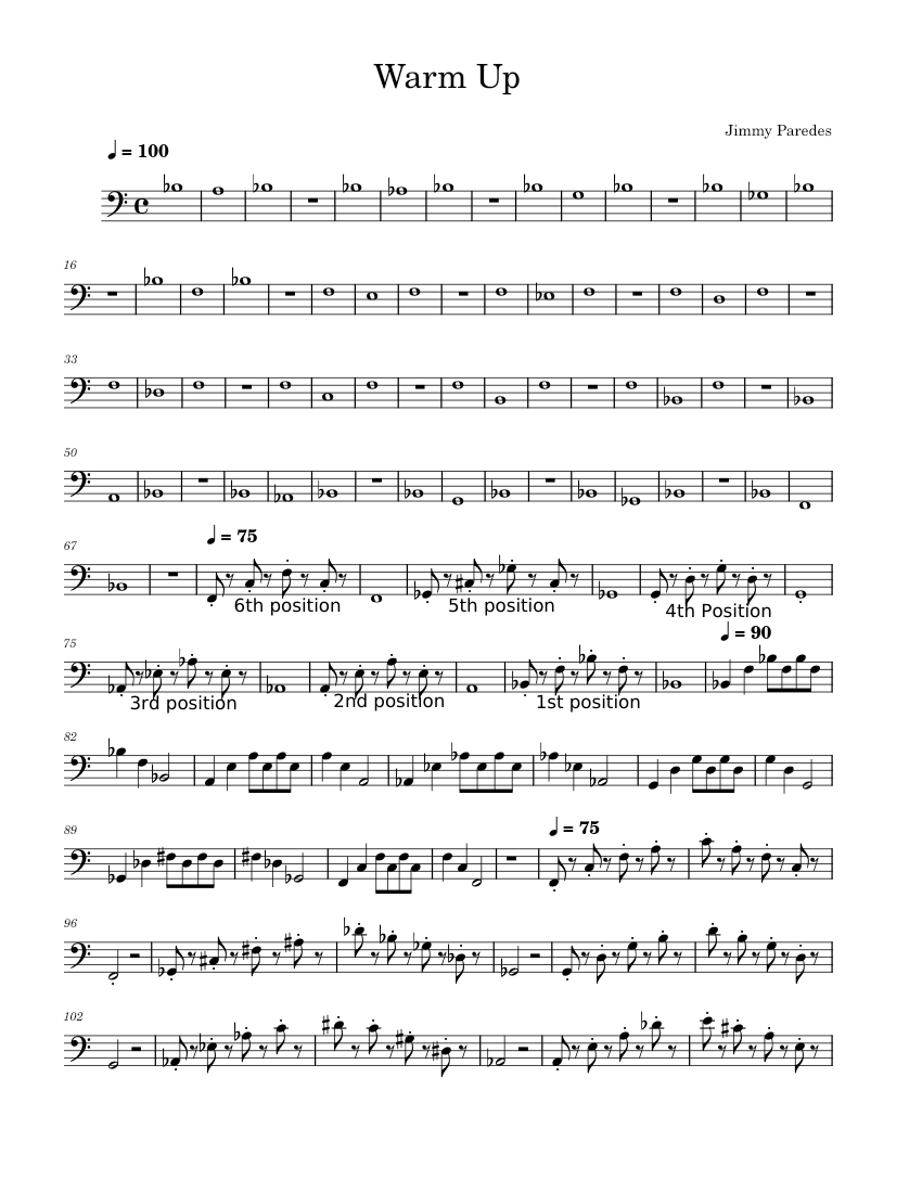 Trombone Personal Warm Up Sheet music for Trombone (Solo) | Musescore.com