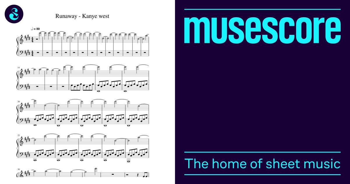 Runaway - Kanye west Sheet music for Piano (Solo) Easy | Musescore.com