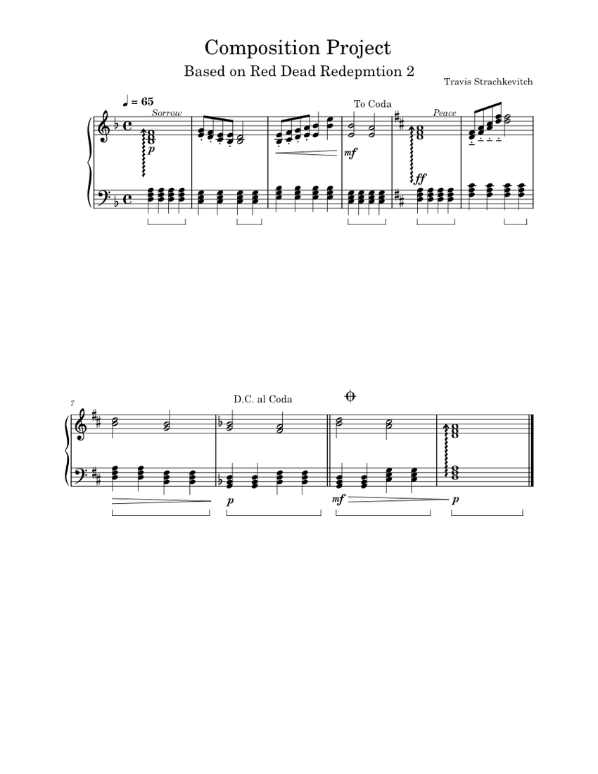 Composition Project Sheet music for Piano (Solo) Easy | Musescore.com