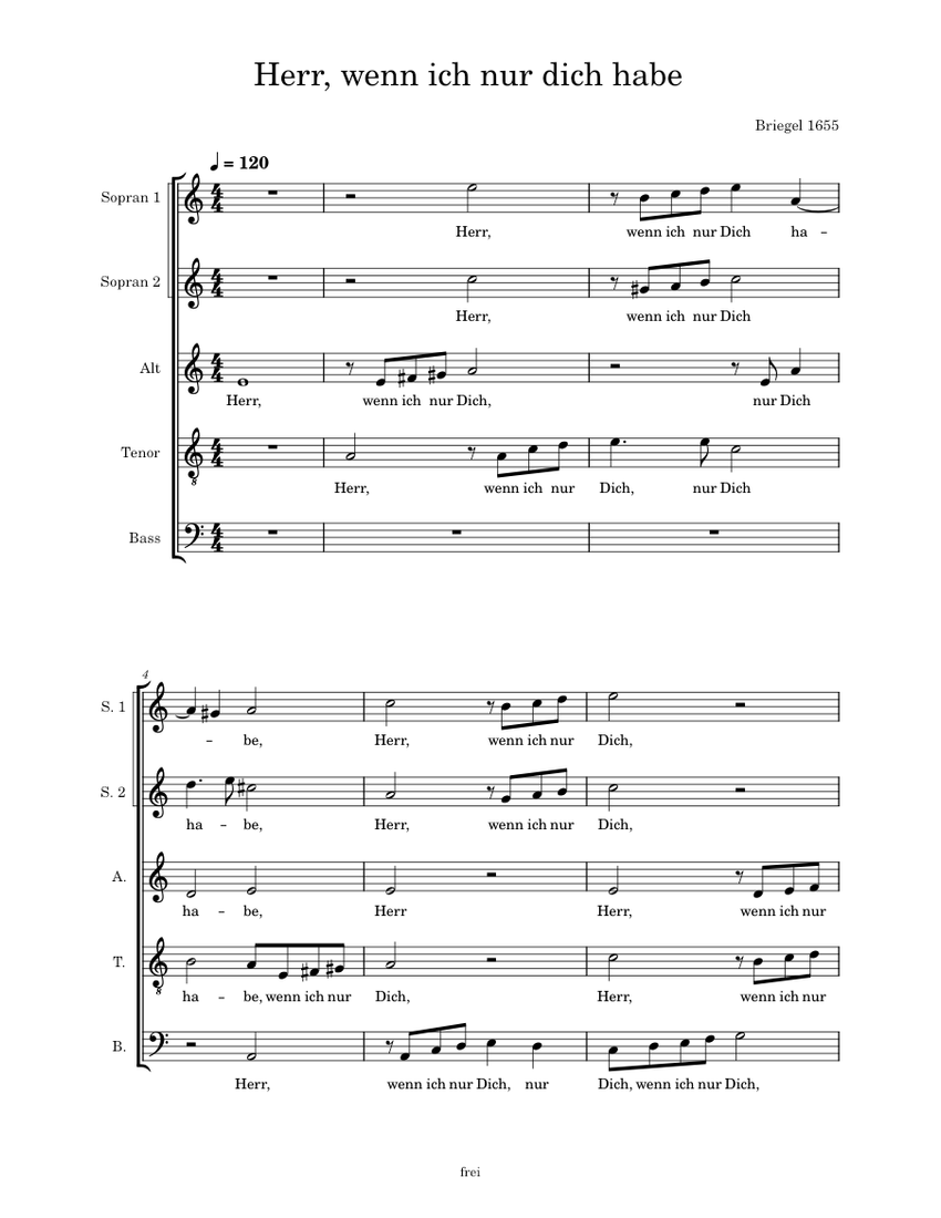 Herr, wenn nur ich dich habe – Wolfgang Carl Briegel Sheet music for ...