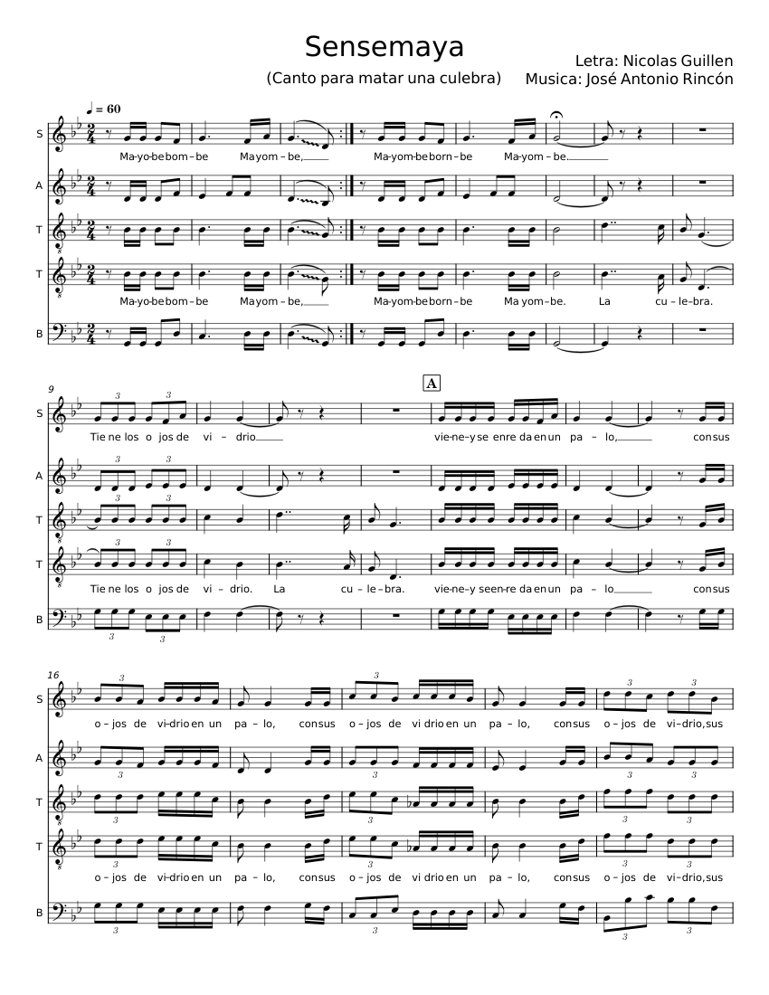 Sensemaya Sheet music for Synthesizer (Mixed Quintet) | Musescore.com