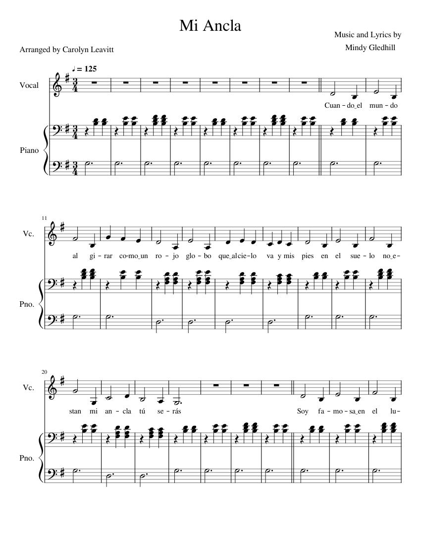 Mi Ancla Sheet music for Piano, Flute (Solo) | Musescore.com