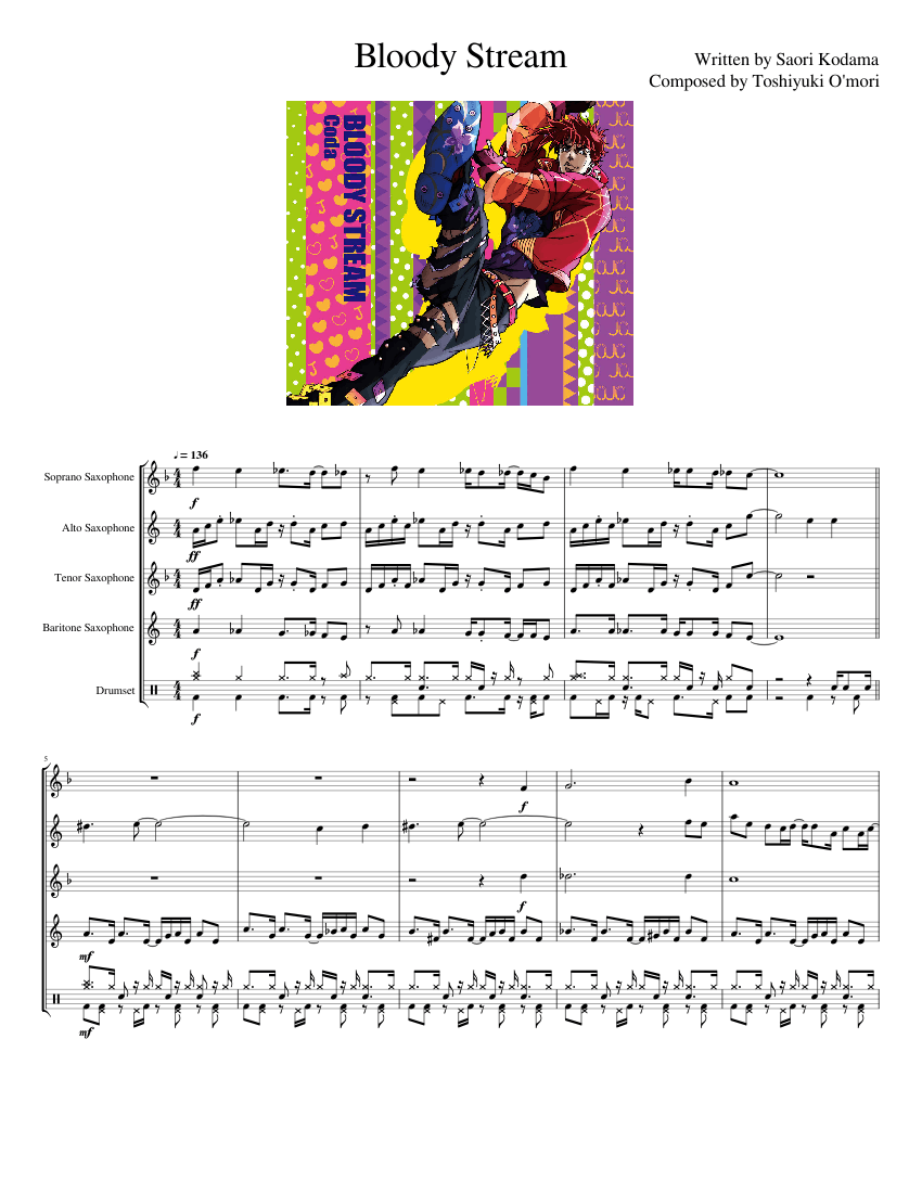 Bloody Stream Sheet music for Saxophone alto, Saxophone tenor ...