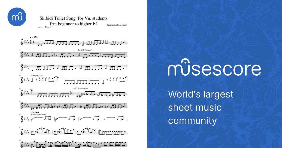 Skibidi Toilet Song – arranged for violin based on DaFuq!?Boom! music Sheet music for Piano ...