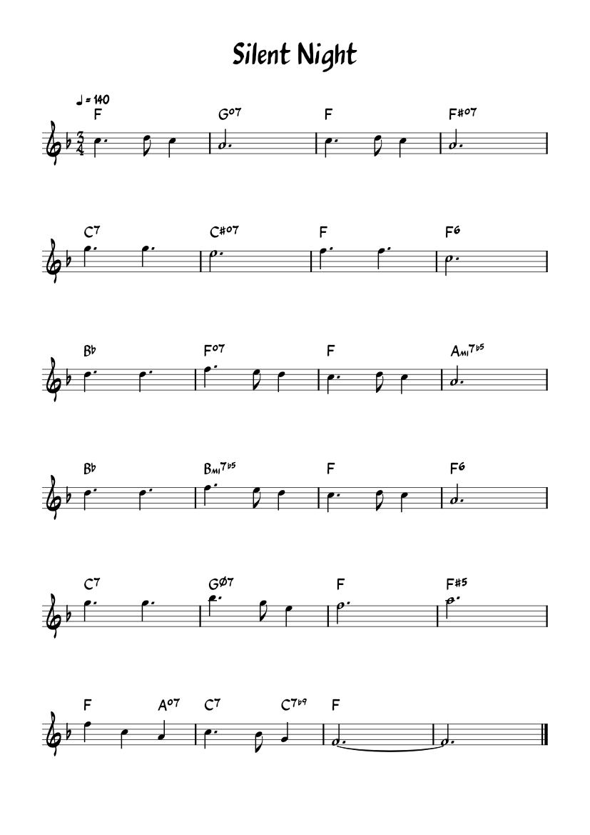 Silent_Night Sheet music for Piano (Solo) Easy | Musescore.com