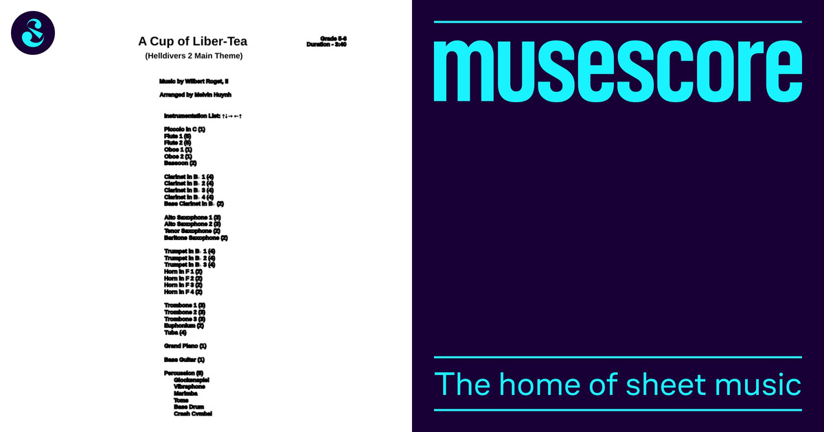 Helldivers 2 Main Theme - "A Cup Of Liber-Tea" – II Wilbert Roget Sheet ...