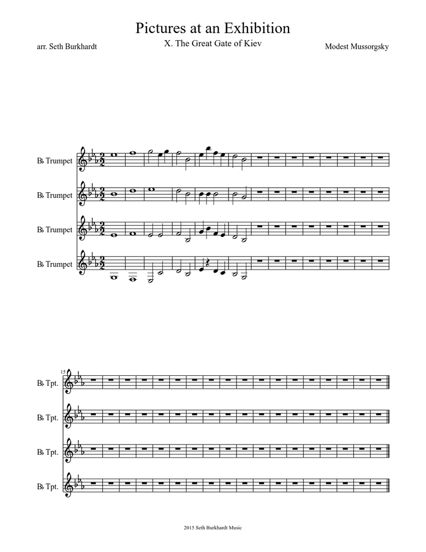 Pictures at an Exhibition Sheet music for Trumpet (Mixed Quartet ...