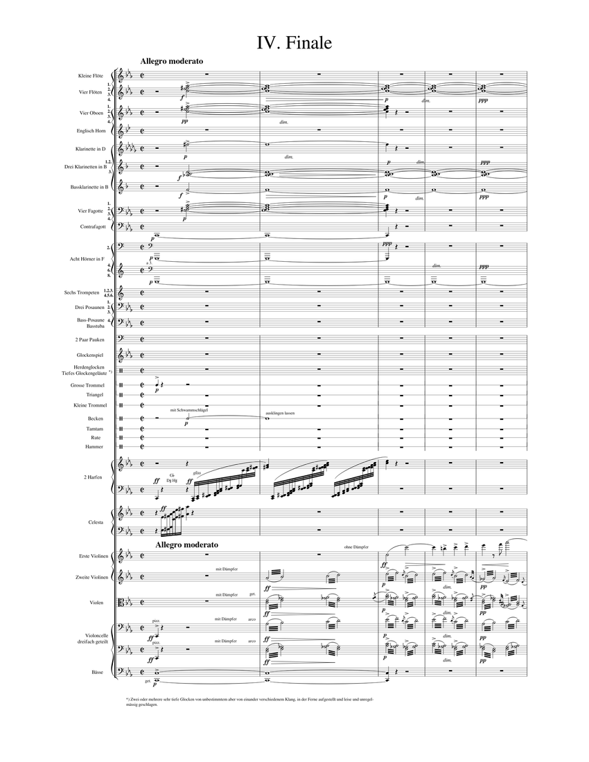 Mahler Symphony No. 6, 4th Movement Sheet music for Trombone, Tuba, Celesta, Trombone bass ...