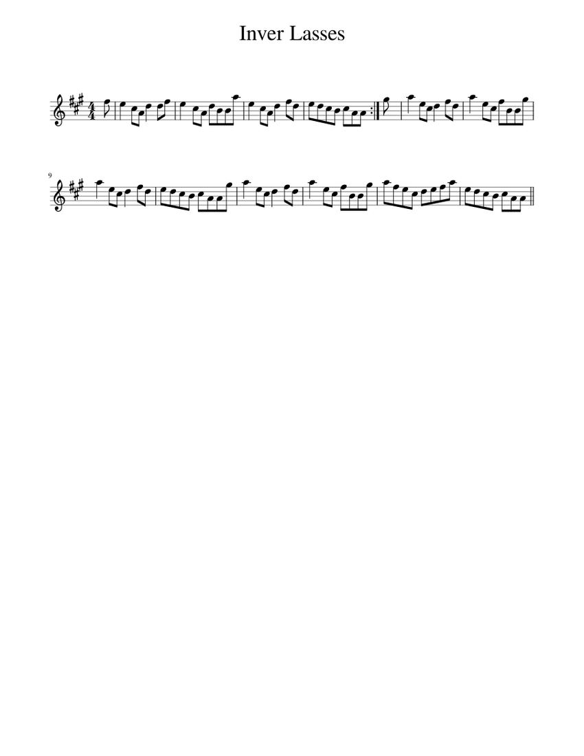 Inver Lasses Sheet music for Piano (Solo) | Musescore.com