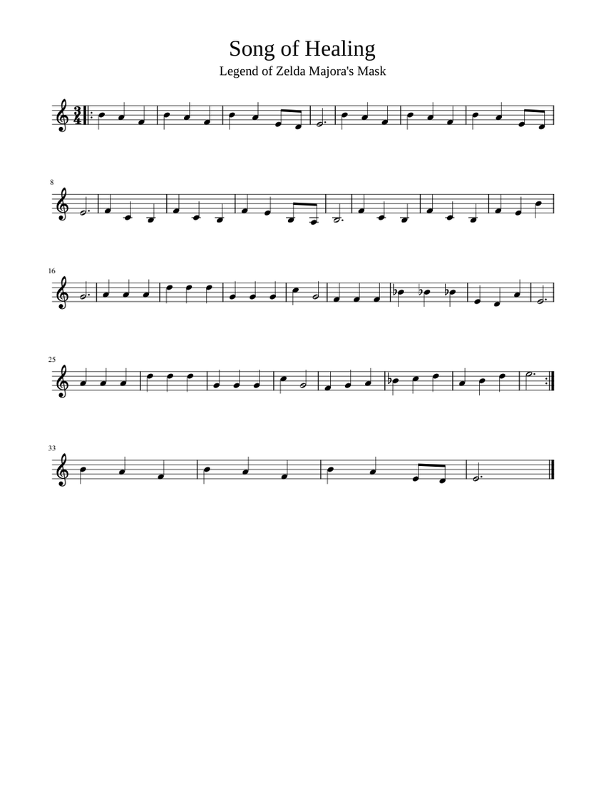 Song of Healing Ocarina Sheet music for Piano (Solo) Easy | Musescore.com