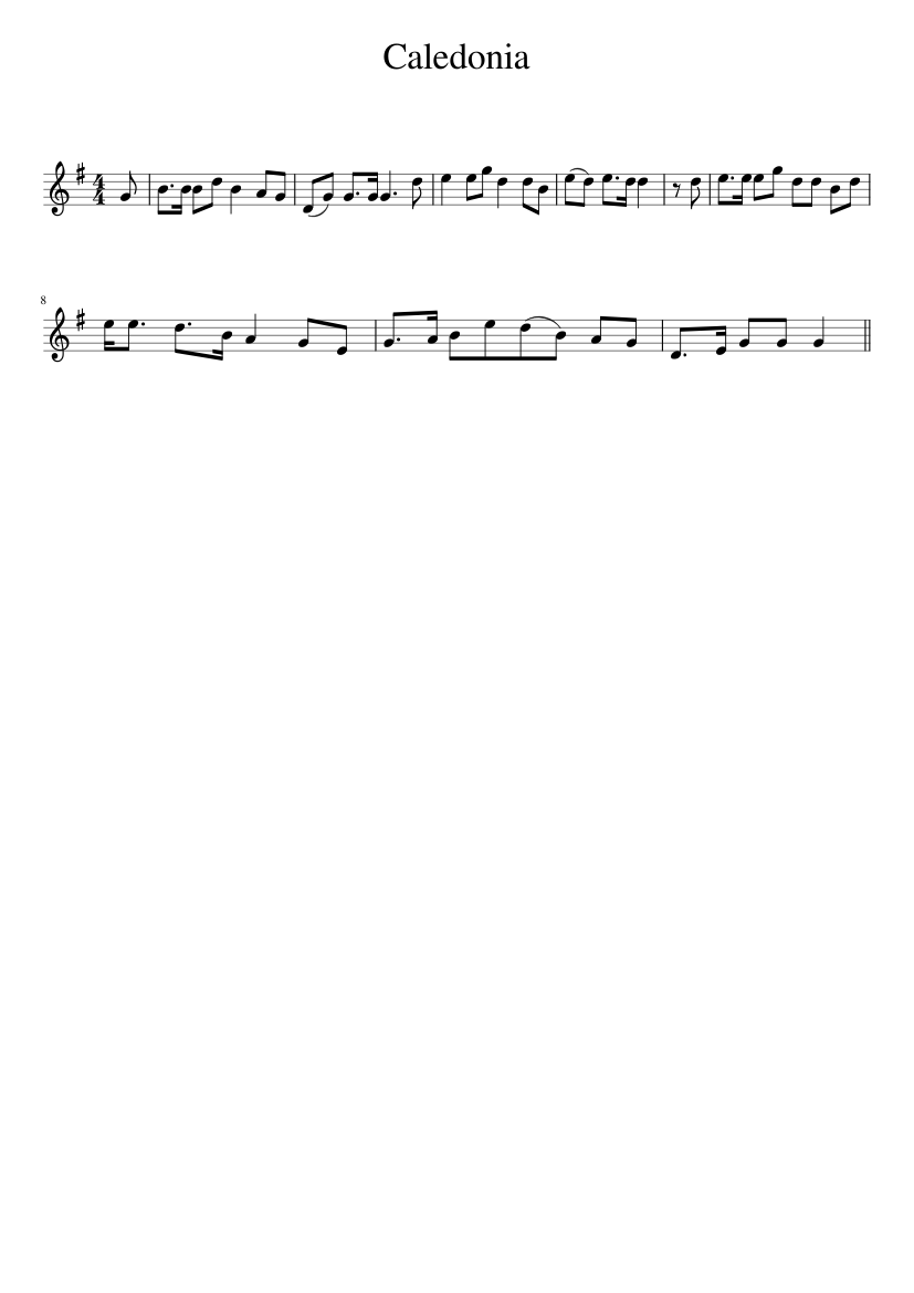 Caledonia Sheet music for Piano (Solo) Easy | Musescore.com