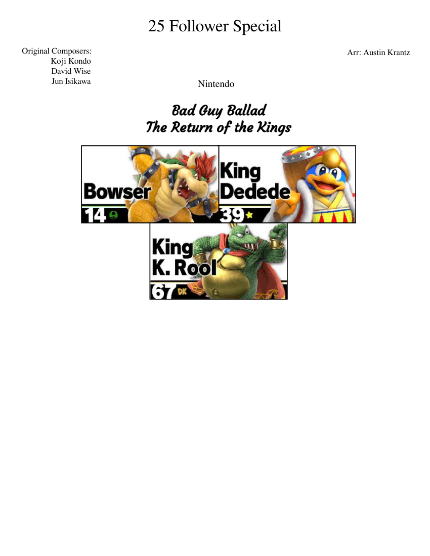 Bad Guy Ballad- The Return of The Kings (25 Follower Special!) Sheet ...