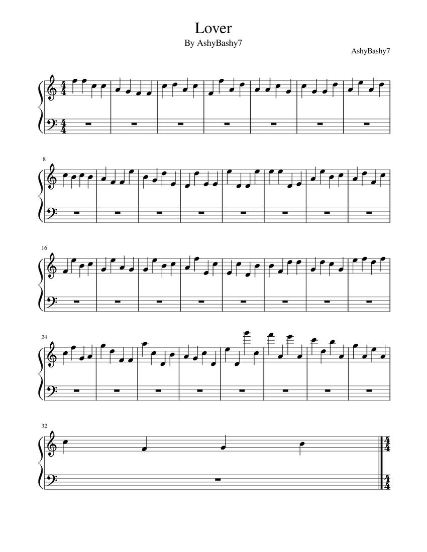 Lover Extended Sheet music for Piano (Solo) | Musescore.com