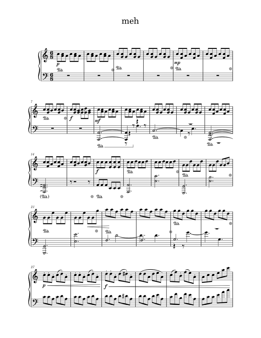 Meh... Sheet music for Piano (Solo) Easy | Musescore.com