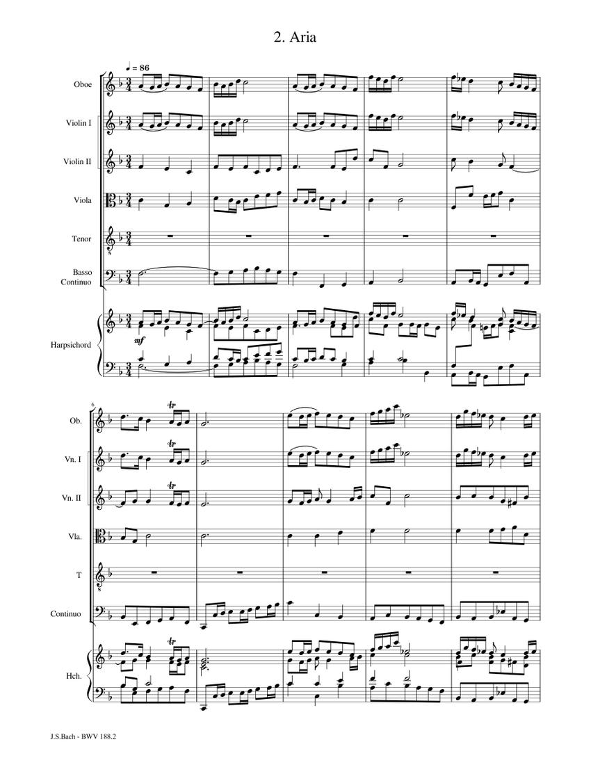 Ich habe meine Zuversicht, BWV 188 / Mvt. 2 – Johann Sebastian Bach BWV ...