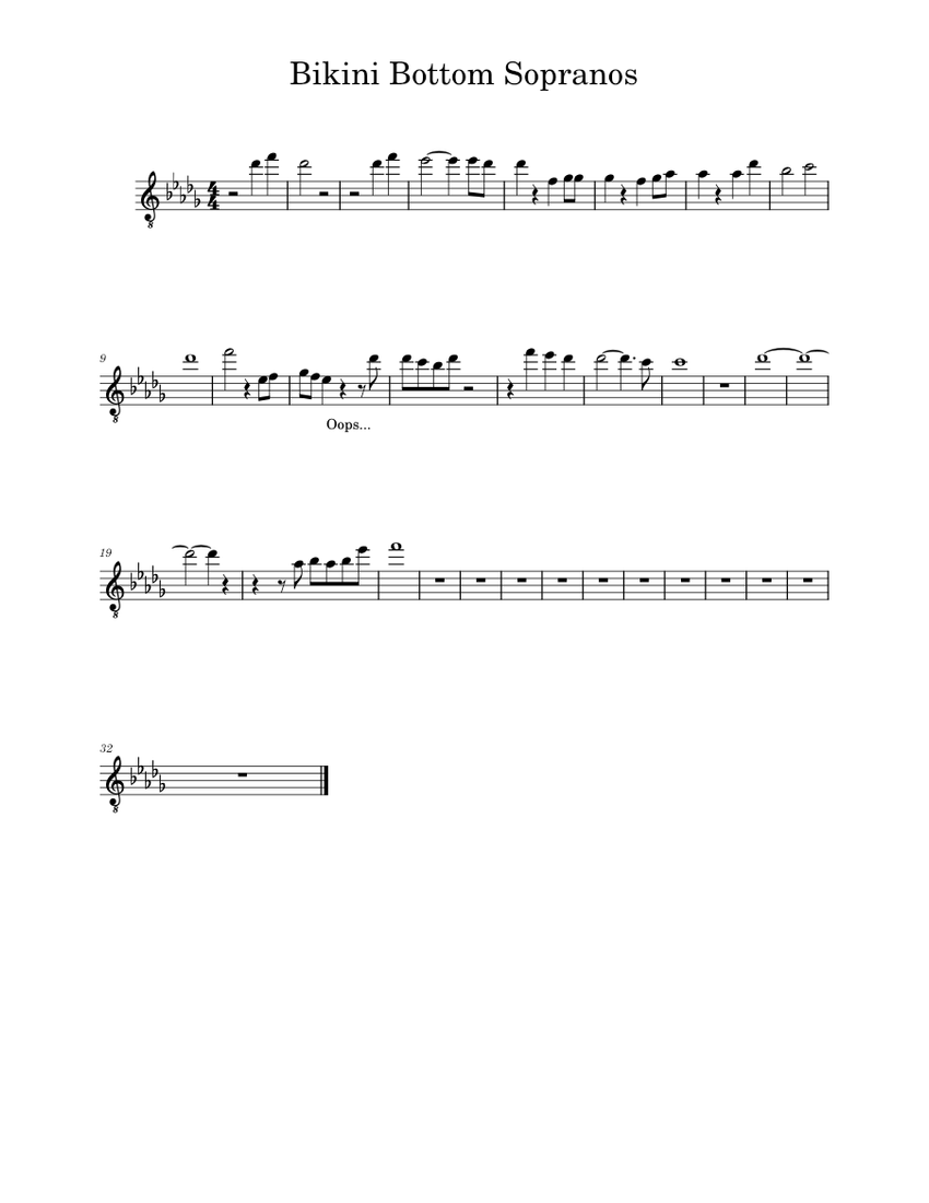 Bikini Bottom Sopranos Sheet music for Piano (Solo) Easy | Musescore.com