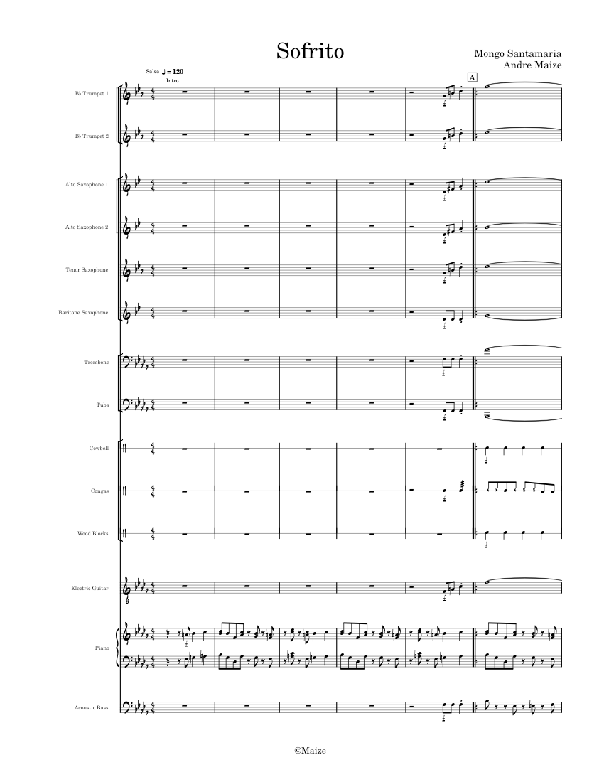 Sofrito Sheet music for Piano, Trombone, Tuba, Saxophone alto & more ...