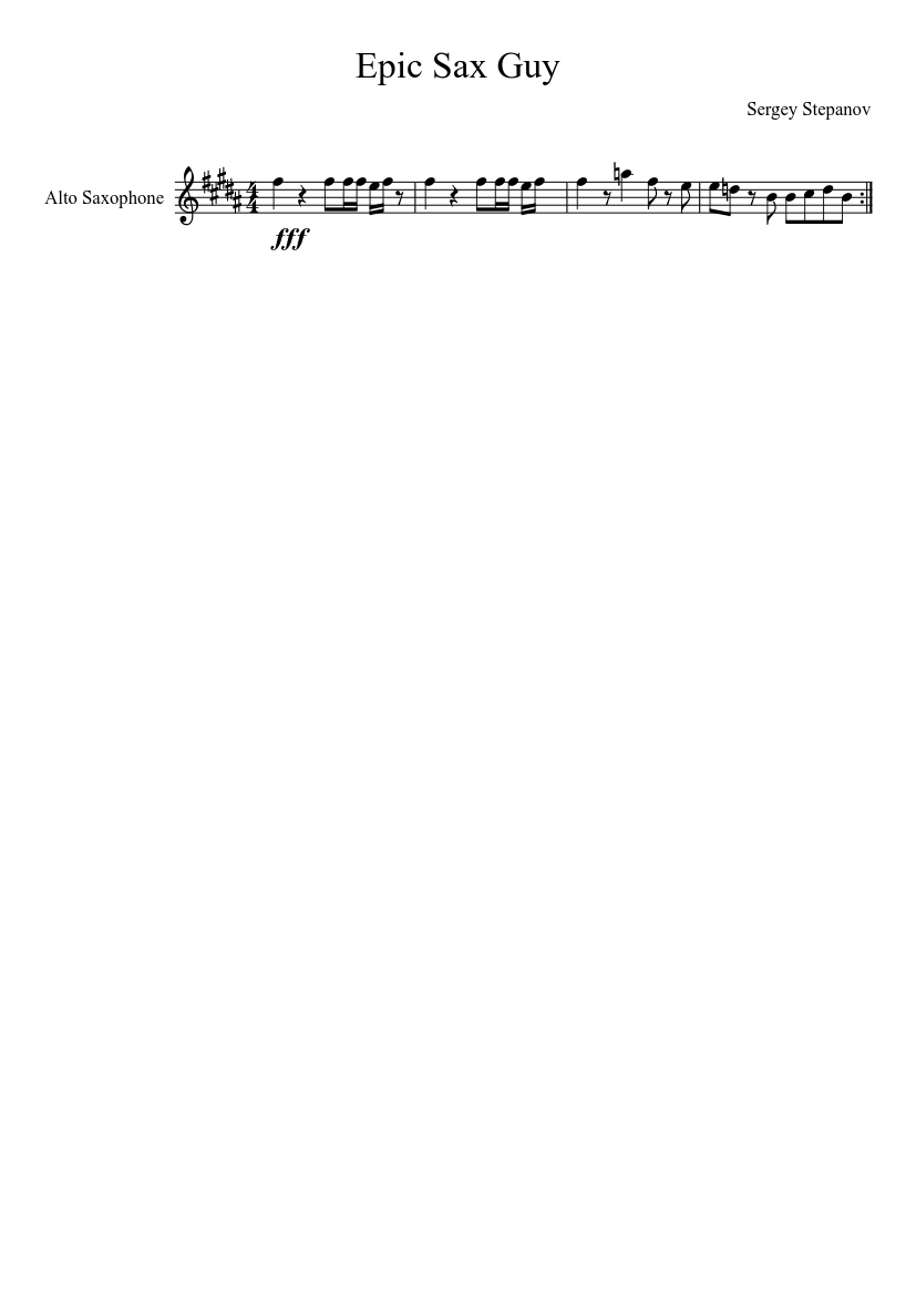 Epic Sax Guy Sheet Music for Saxophone alto (Solo) | MuseScore.com