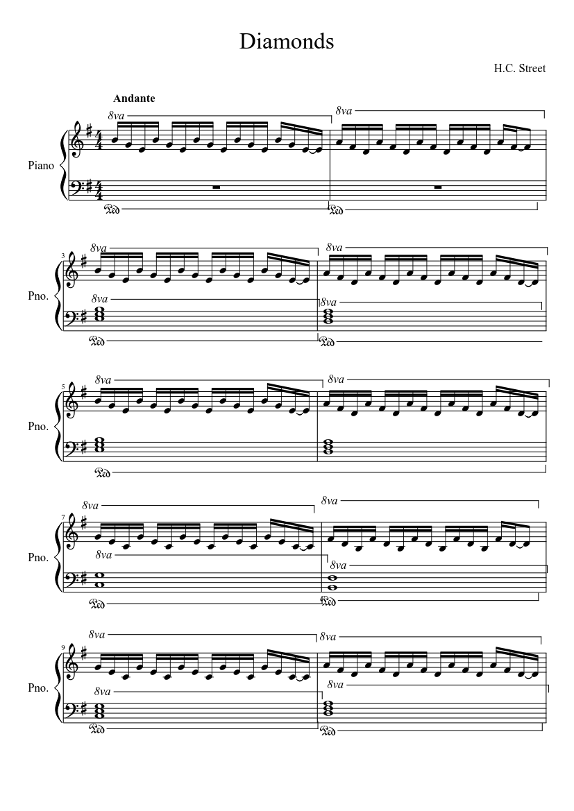 Diamonds Sheet music for Piano (Solo) | Musescore.com