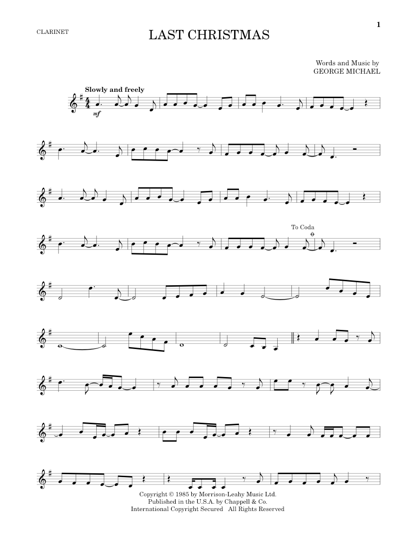 Play Official version of Last christmas Sheet Music by Wham! for Flute ...