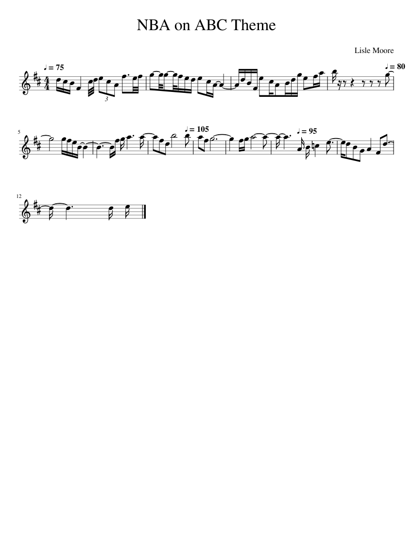 NBA on ABC Theme Sheet music for Trumpet in b-flat (Solo) | Musescore.com